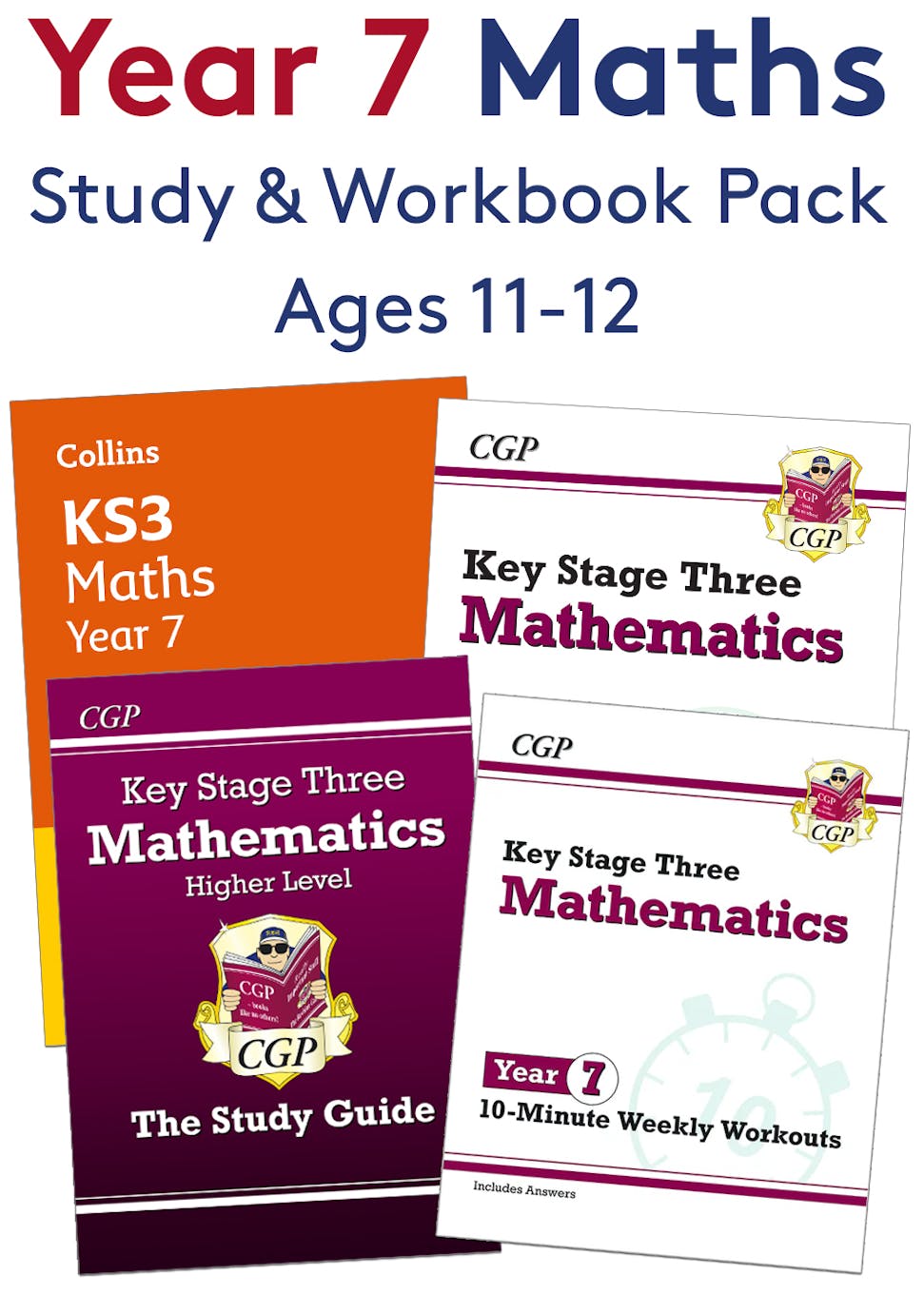 Buy Year 7 Maths Study & Workbook Pack | Ages 11-12 | Exam Ninja